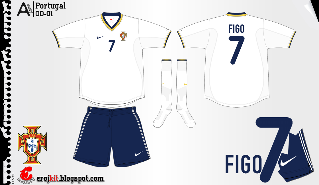 Kit Design, by eroj: 2000-01 Portugal (Home e Away)