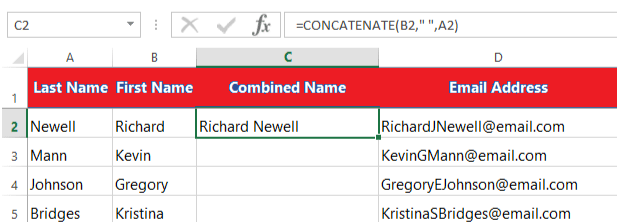 Using CONCATENATE To Combine Names In Excel Computers Professor using-concatenate-to-combine-names-in-excel-computers-professor