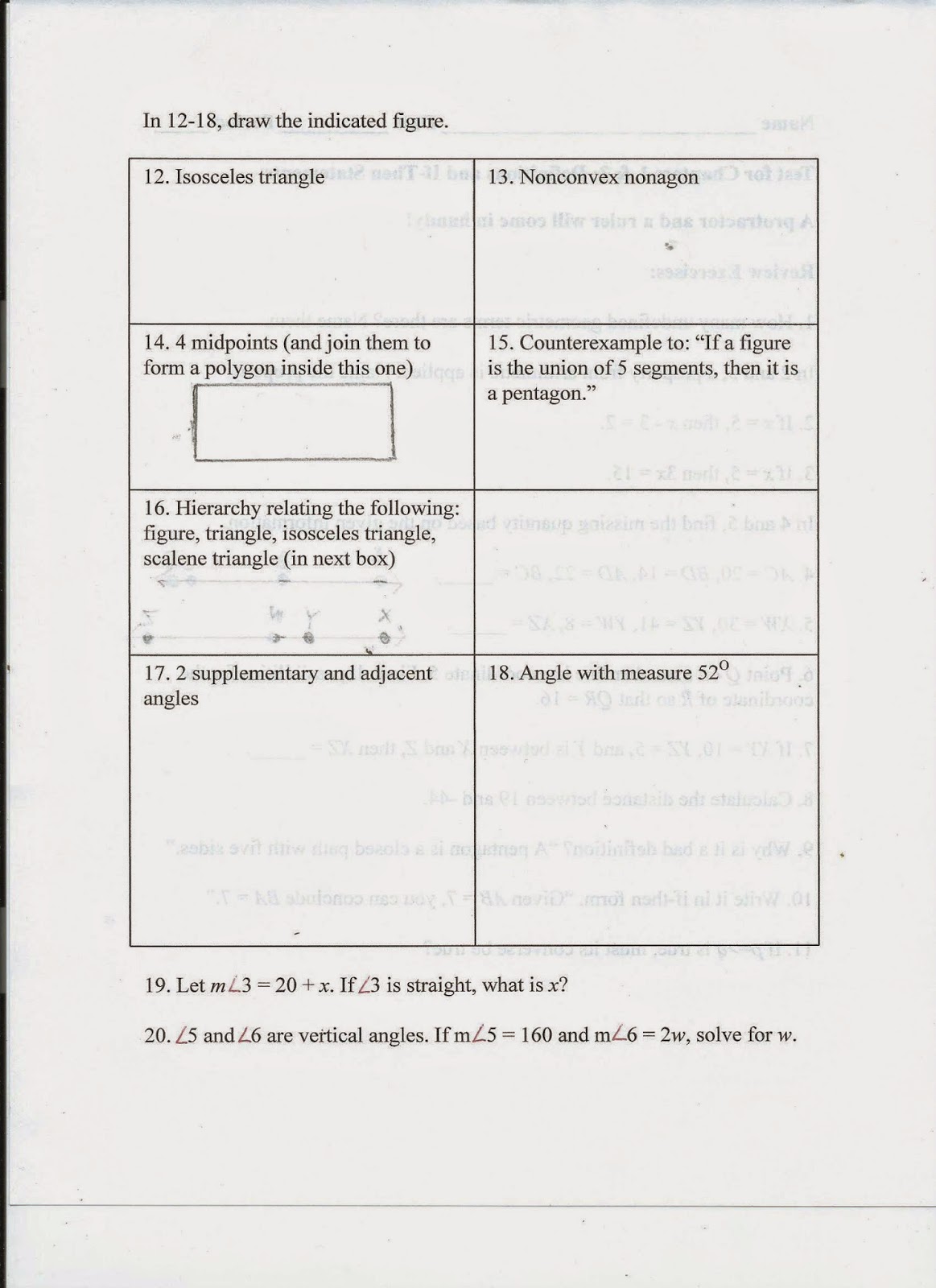 Geometry, Common Core Style: Chapter 3 Test (Day 39)