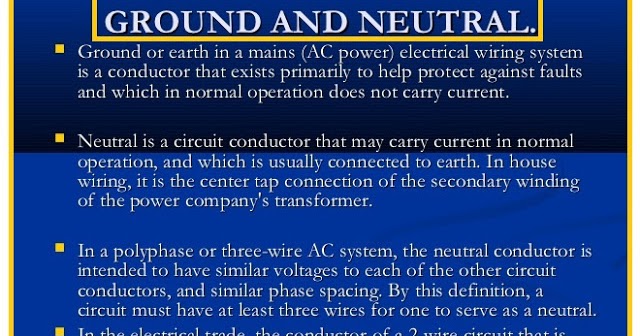 tehnologyinspirig: What is the Difference between GROUND and NEUTRAL?