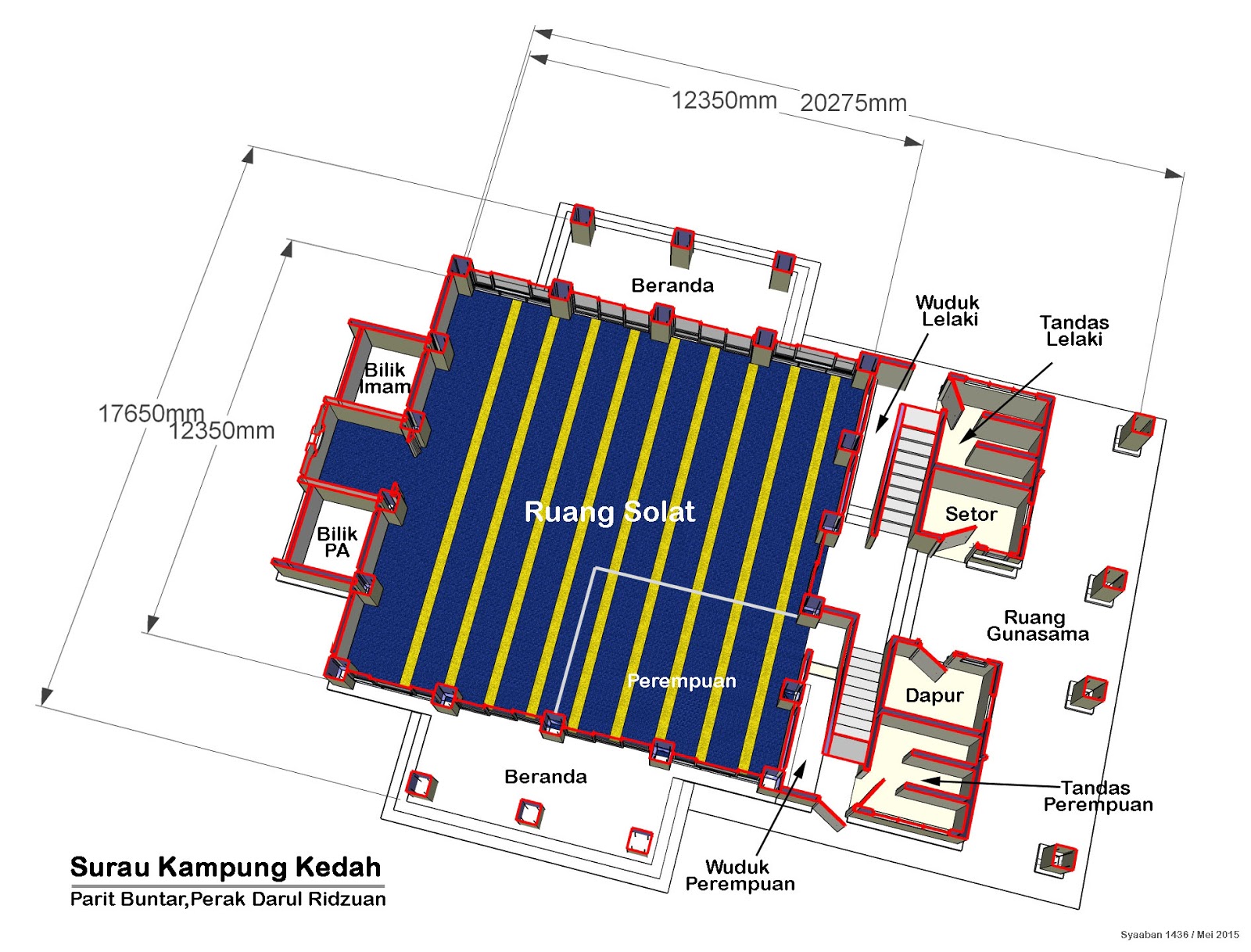 Cadangan Pelan Surau Al Najah Simpang 4, Kg Kedah, Parit Buntar Perak ...
