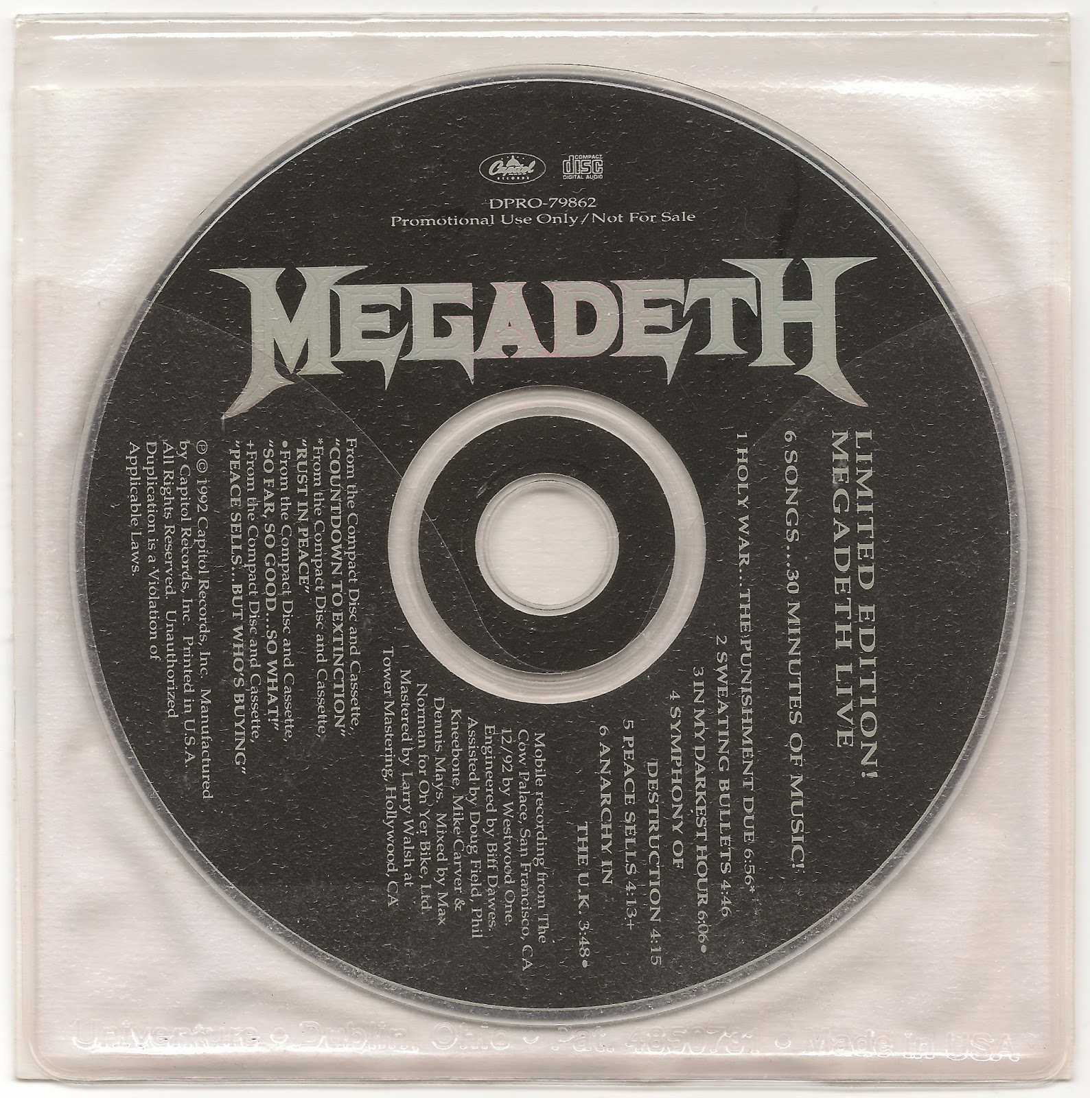 MetalExpressionPhantom: Megadeth - Limited Edition Megadeth Live ...