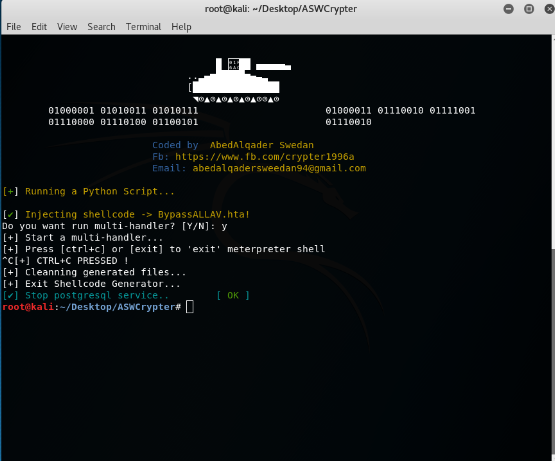 Aswcrypter An Bashandpython Script For Generating Payloads That Bypasses All Antivirus 4499