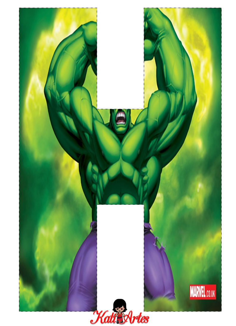 Alfabeto Gratis de Hulk. - Oh my Alfabetos!