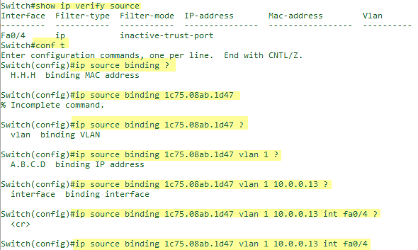 IP Source Guard - CCNP Switch
