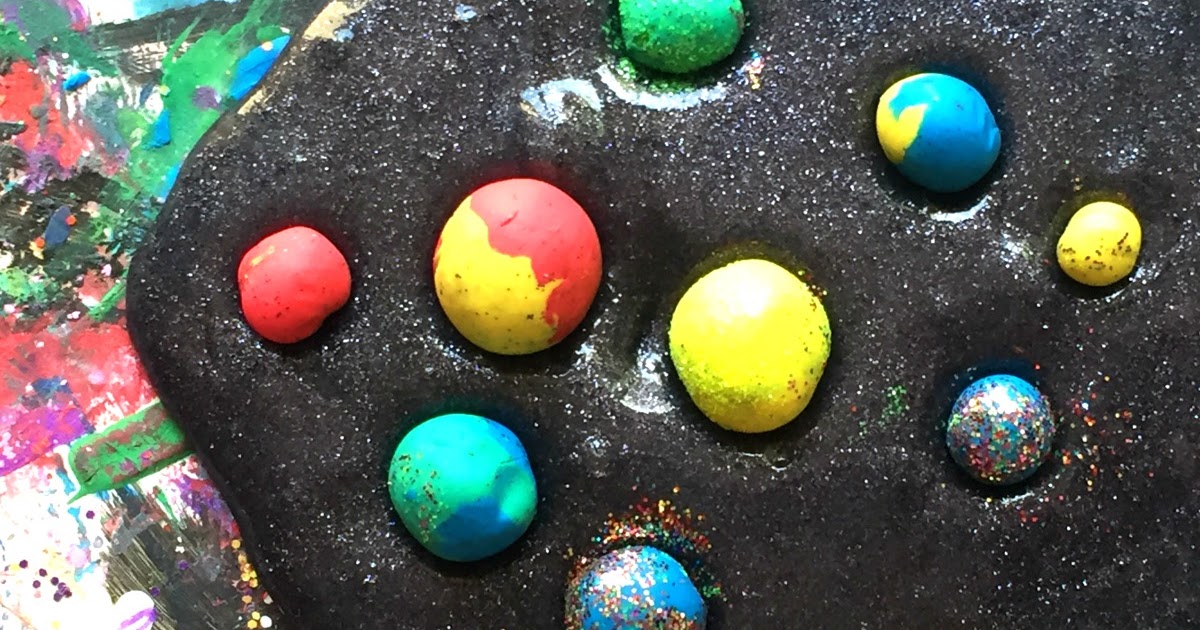 Mini Monets and Mommies: Kids' Solar System Slime Science and Art Activity