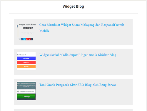 Cara Membuat Widget Recent Post by Label di Laman Blog