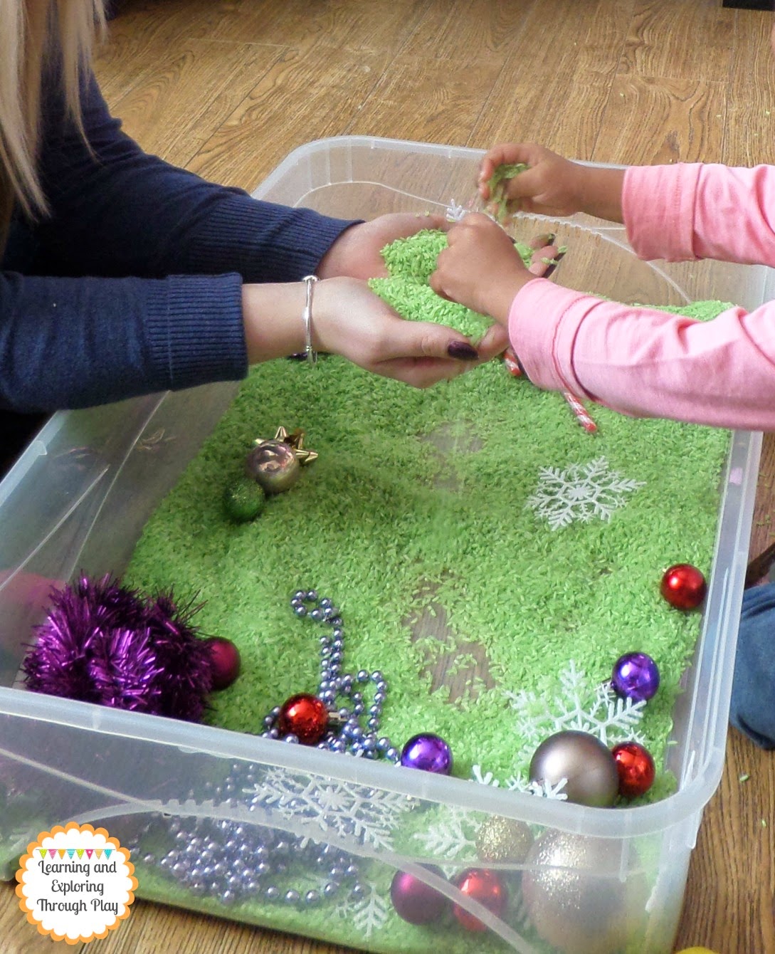 Learning and Exploring Through Play: Christmas Sensory Box