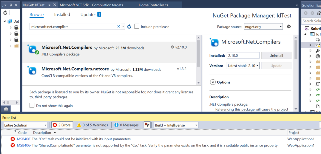 Yet another blog....: The "Csc" task could not be initialized with its input parameters