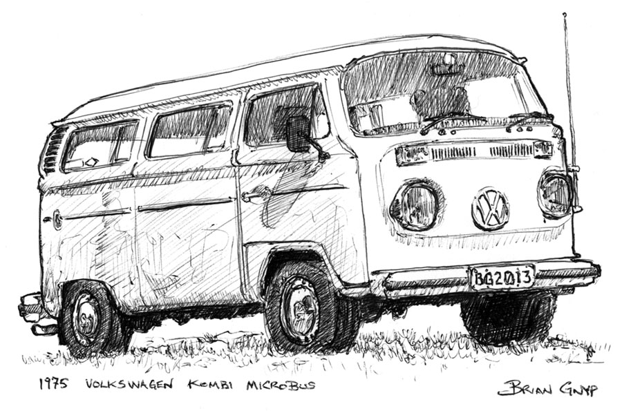 Sketchy Drawings: VeeDub Microbus