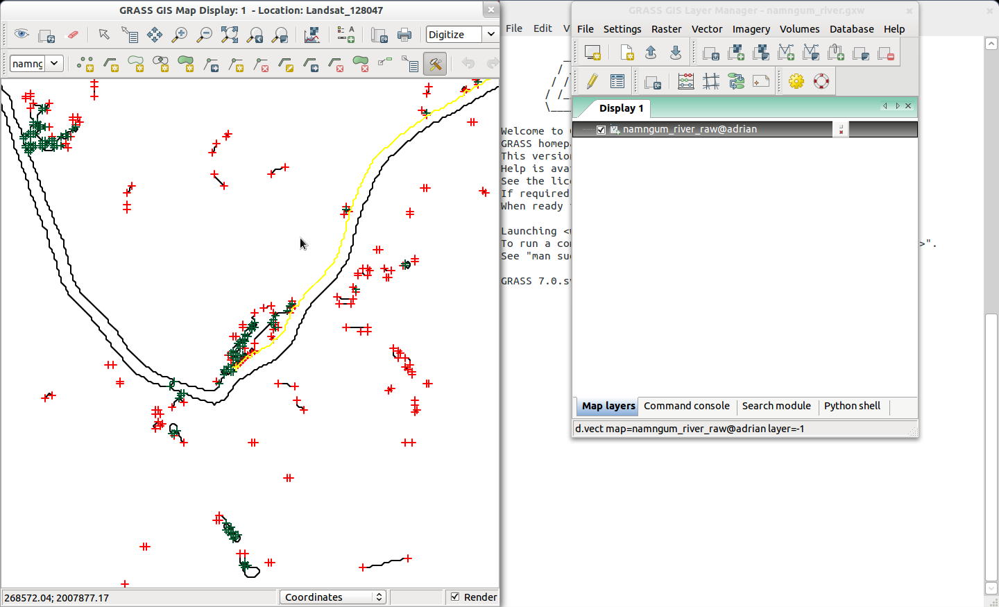 Webrian Line Extraction With Grass Gis