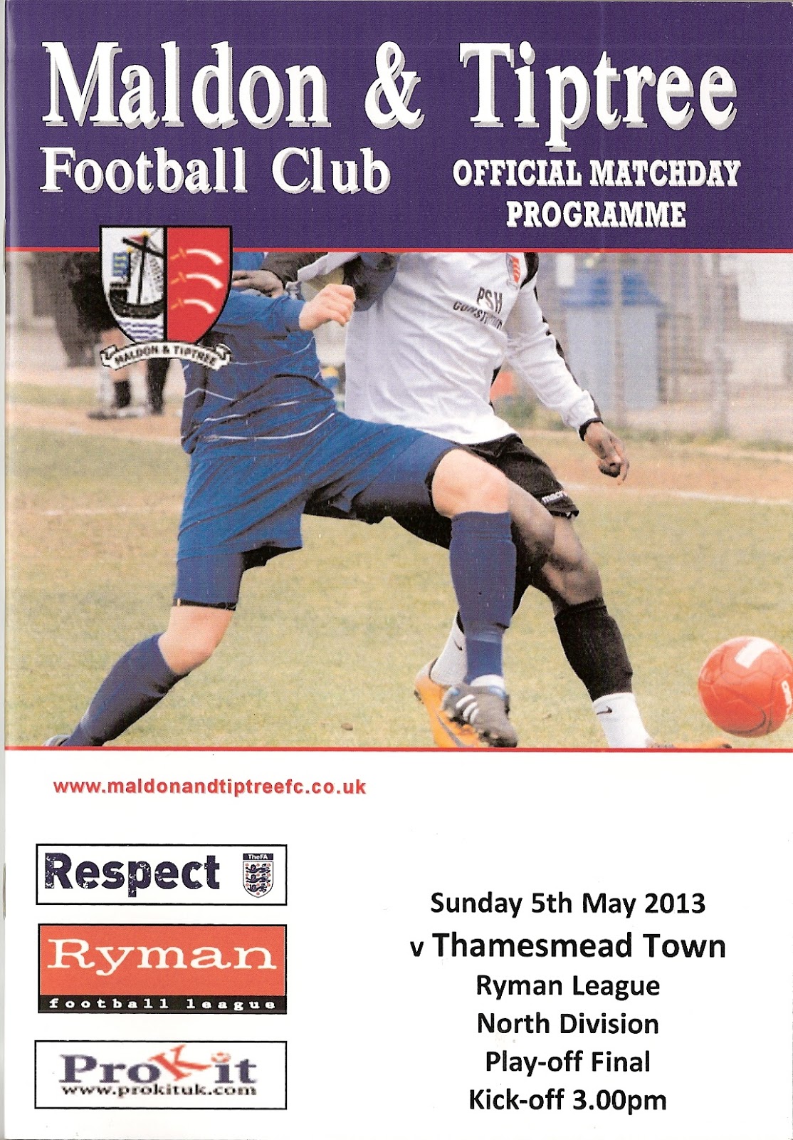 Football Grounds visited by Richard Bysouth: Maldon & Tiptree FC