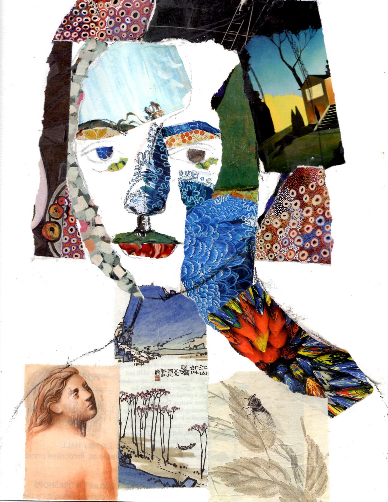 Golden Rule Studio: Layered Impressions Painted Collage Face