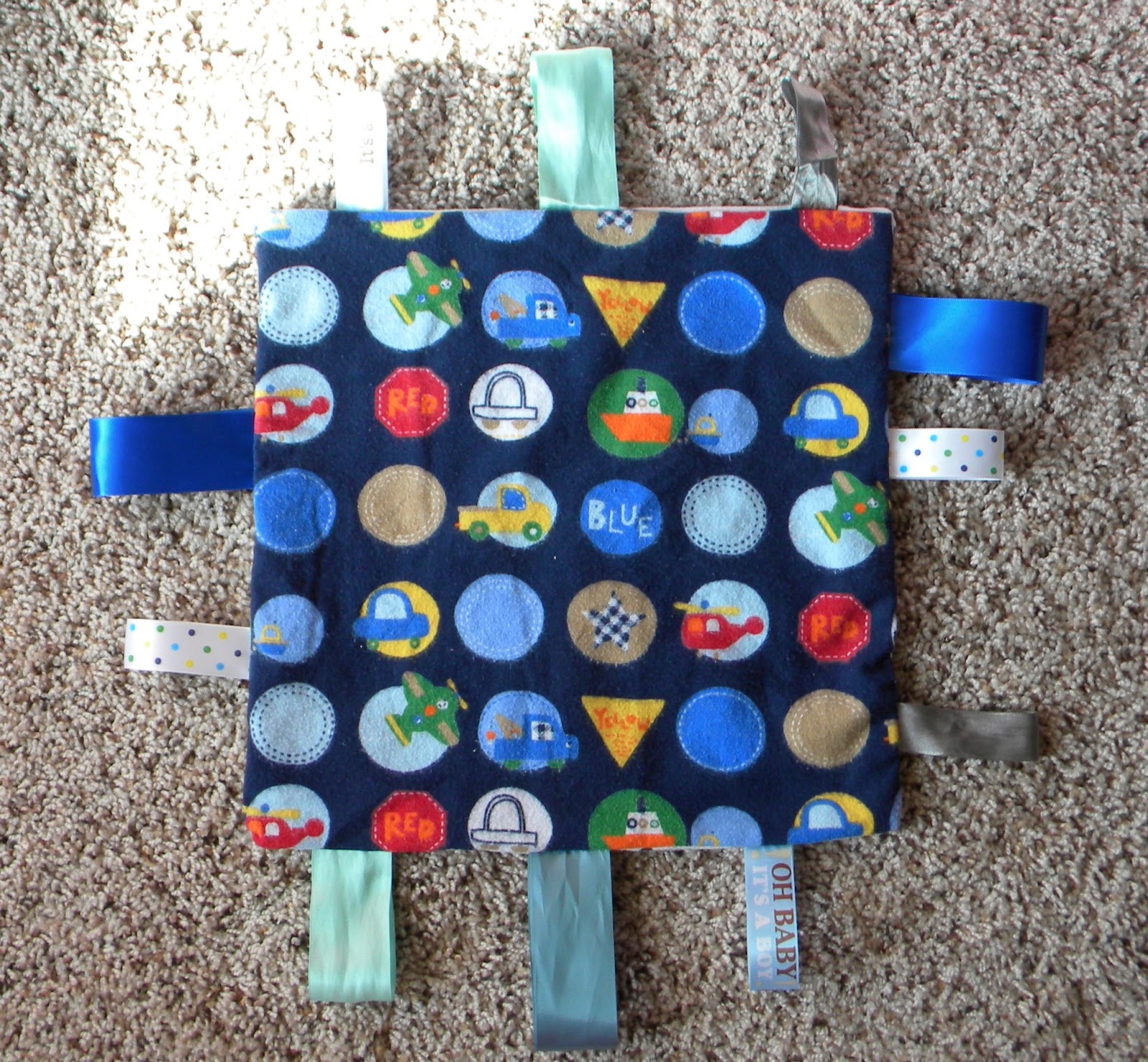 Big Boots & Little Bare Feet: Taggie Blanket: A Baby Sewing Project