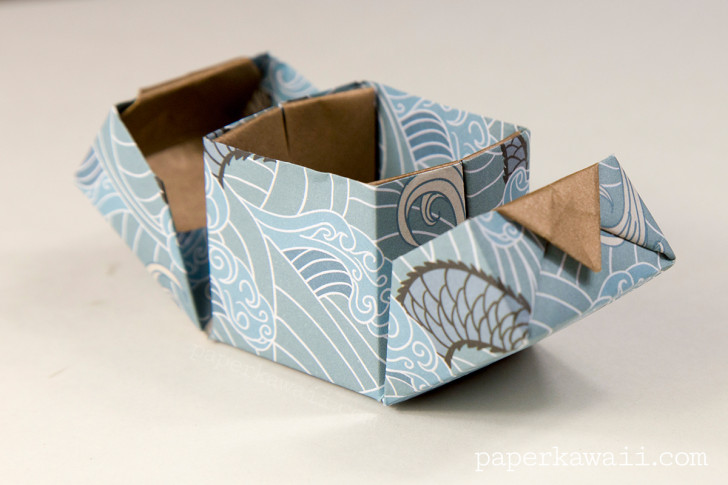Hinged Origami Box | Paperized Crafts