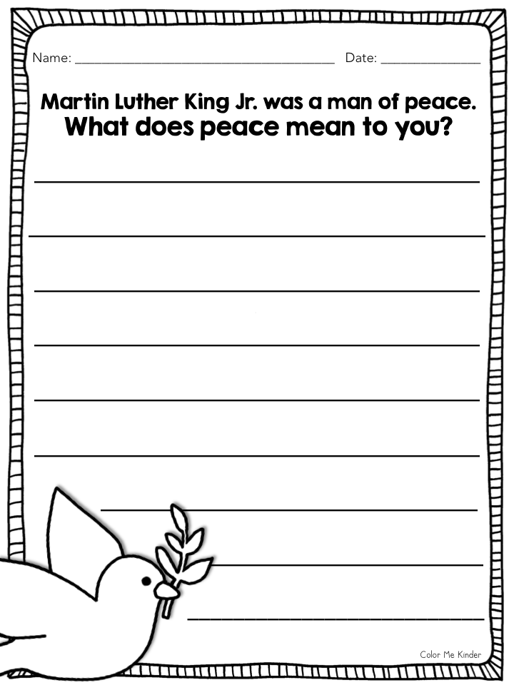 Martin Luther King Jr. was a Man of Peace + Freebies | Color Me Kinder