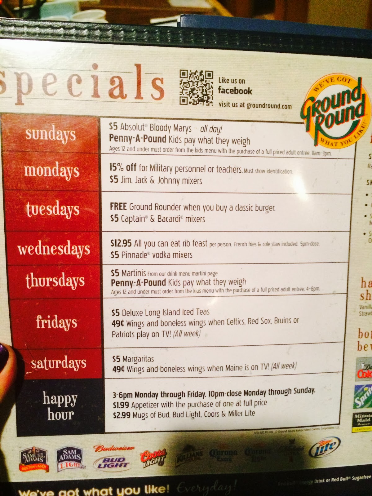 Happy Hour Bangor: The Ground Round.