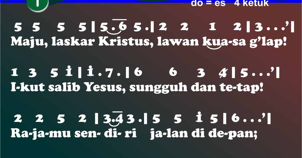 Lirik dan Not Kidung Jemaat 339 Maju, Laskar Kristus