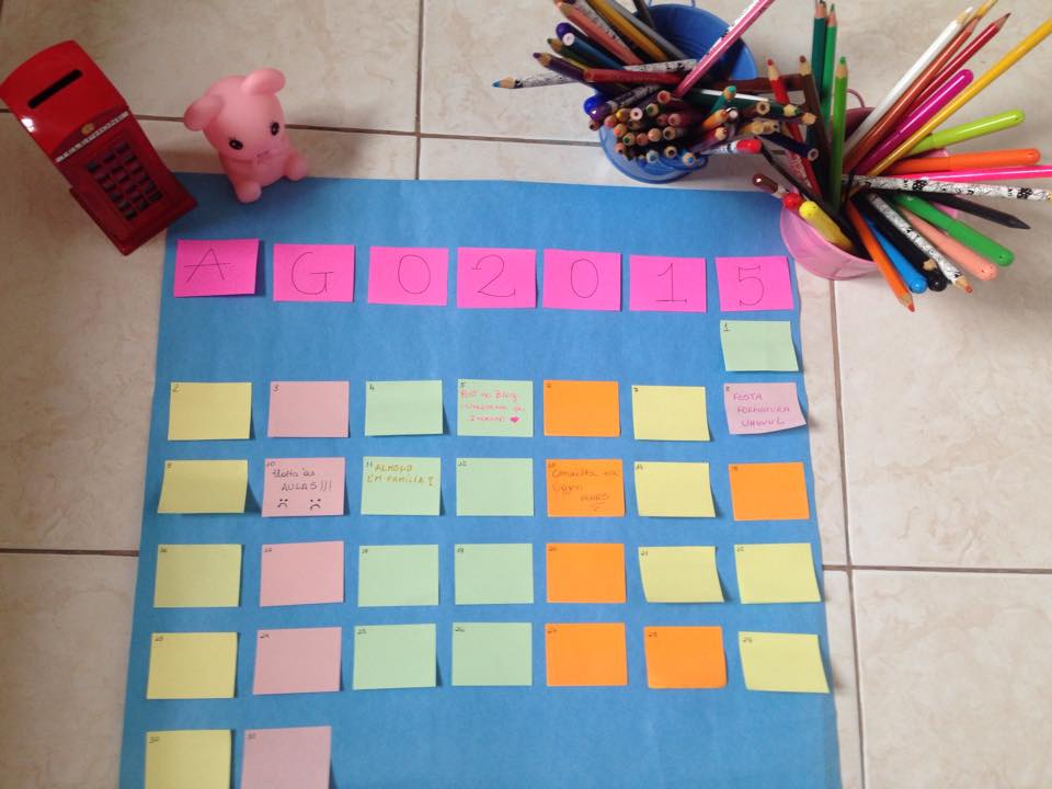 Entre Amigas: Diy: Calendário de Post-its