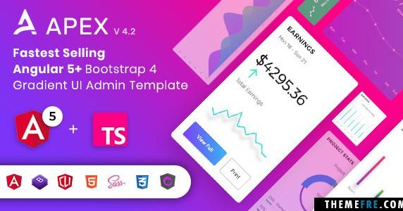 Yolotli Shin Apex - Angular 5+ and Bootstrap 4 HTML Admin Template admin admin panel angular ang