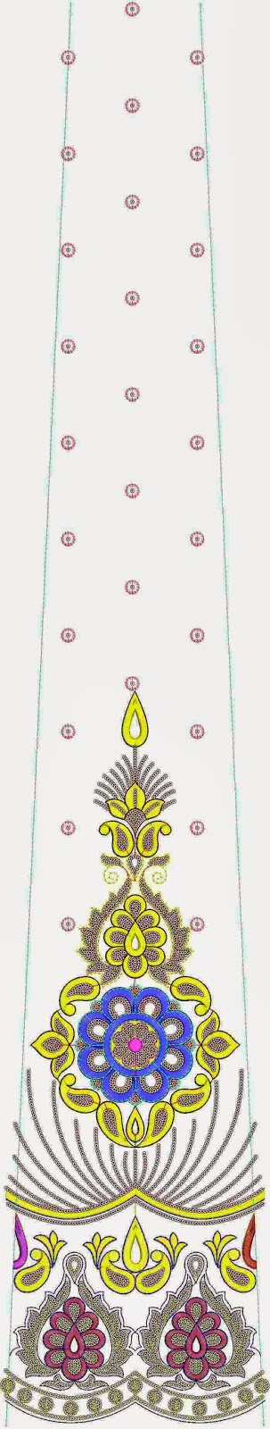 EmbDesignTube: Variegated Embroidery Kali Patch Designs For Wedding Season