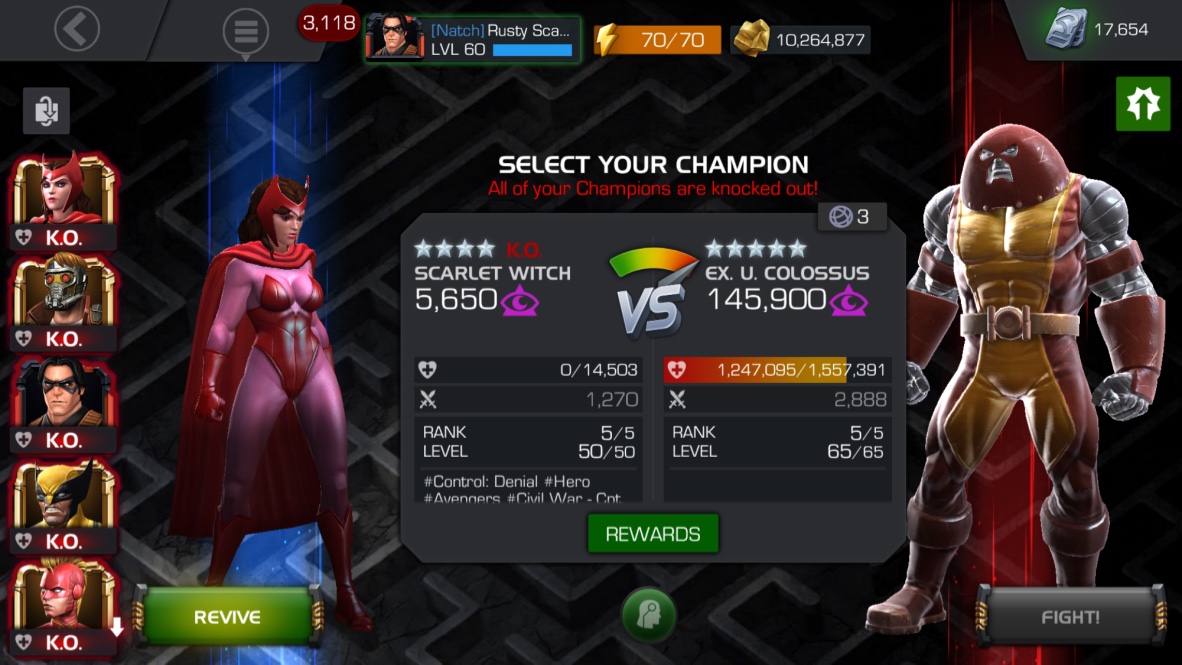 [Natch] Team Awesome Alliance MCOC: Rusty's Labyrinth of Legends "Easy ...