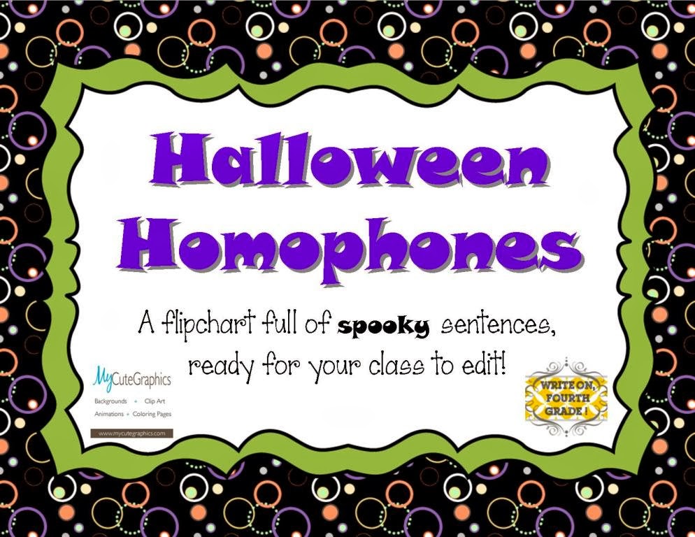 Write On, Fourth Grade!: BOO! Halloween Homophones