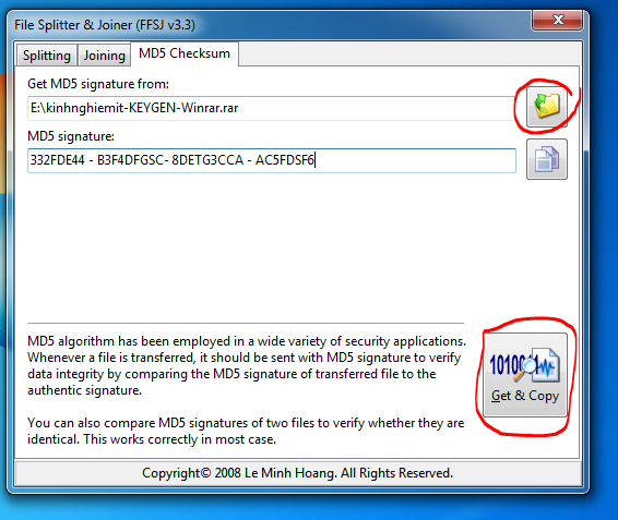 Hướng dẫn sử dụng FFSJ check file mã MD5 khi tại game, ứng dụng…