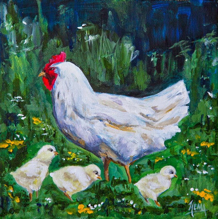 From My Canvas: Weekly Painting #8 - Spring Chickens