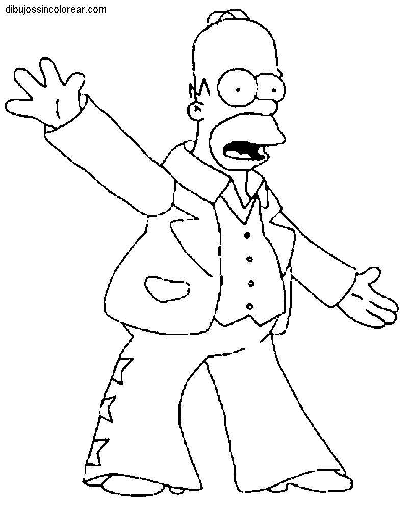 Dibujos Sin Colorear: Dibujos de Homer Simpson para Colorear