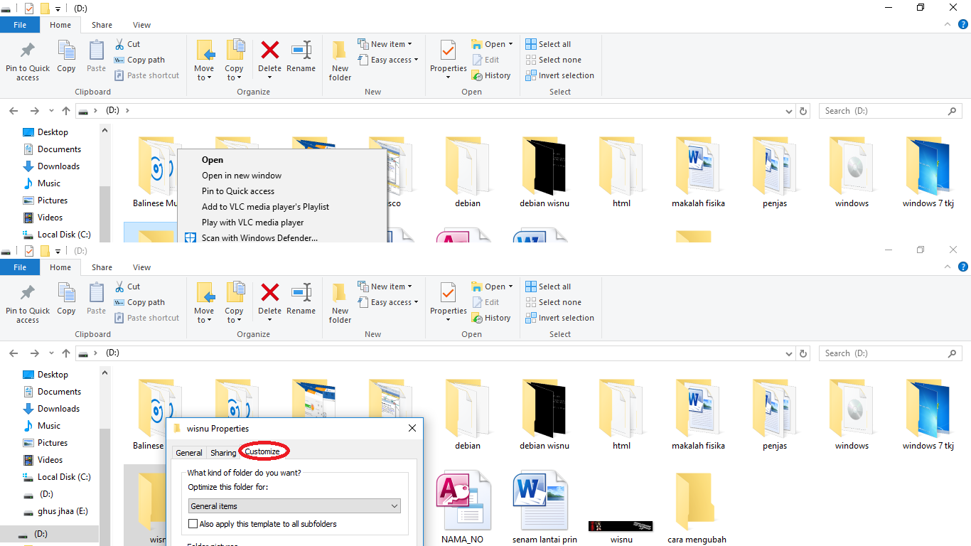 cara mudah mengubah tampilan folder | Study Technology