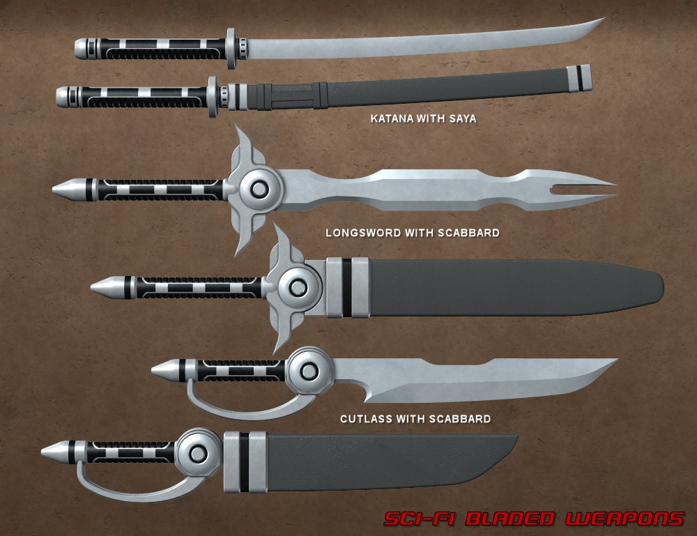 Download DAZ Studio 3 for FREE!: DAZ 3D - Sci Fi Bladed Weapons