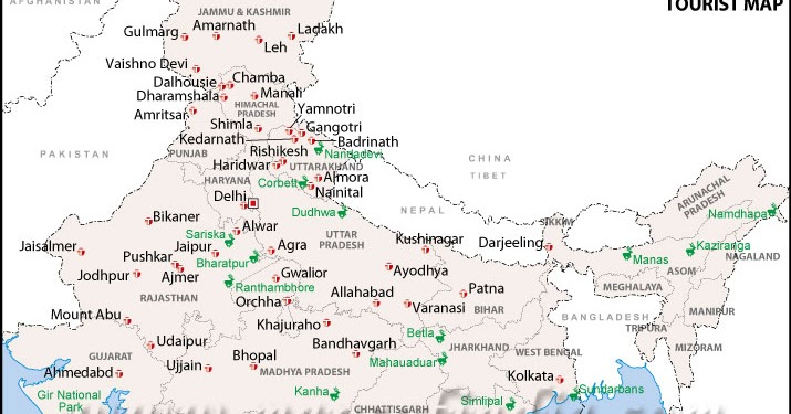 Tourist Spots In India Map - United States Map