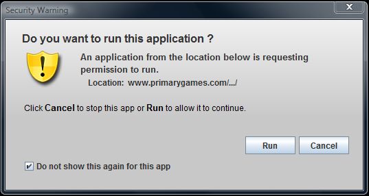 Primarygames Official Blog Java Security Warning Workaround
