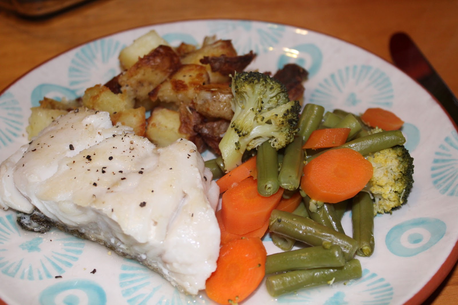 Kitchen Fairies: Pan fried cod, with garlic and rosemary mini roast ...