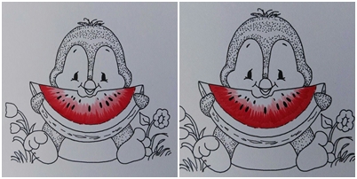 Cards made by Sas: Penguin Loves Watermelon