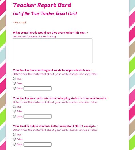 Rockstar Math Teacher ★: End of the Year Student Reflections and Google ...