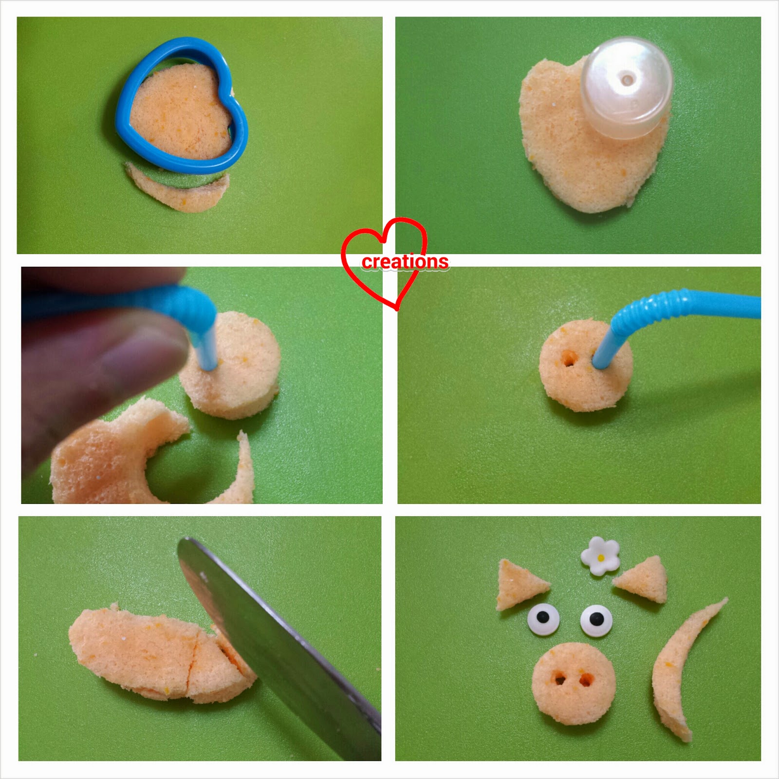 Loving Creations for You: Pig Pig Rockmelon Chiffon Cake