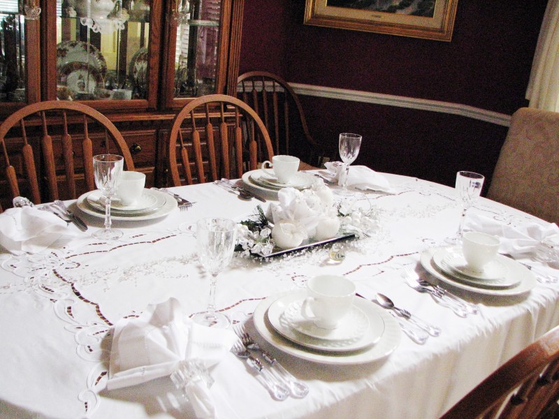 Yellow Rose Arbor: Snow and Ice Winter Tablescape