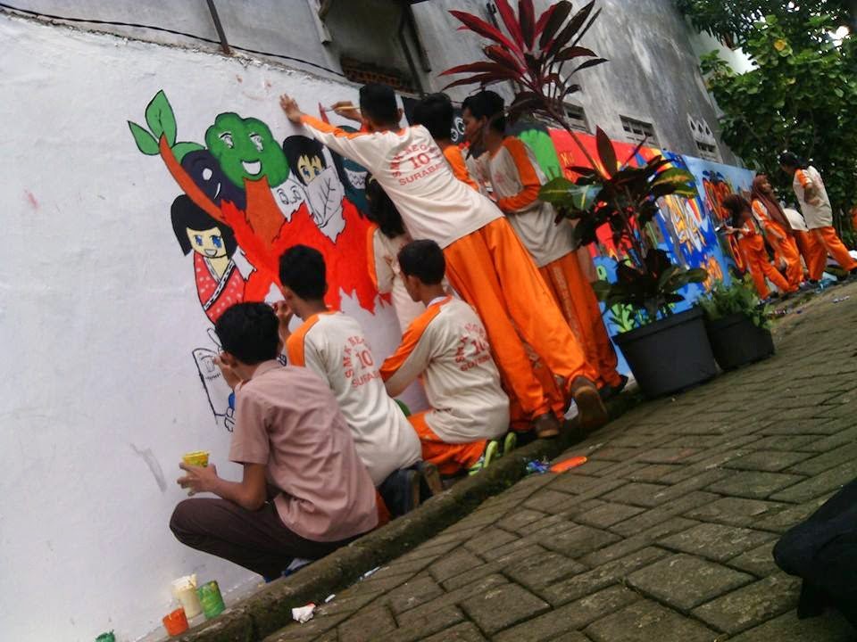 My Story: Mural Bertema Lingkungan Hidup Kantin Apung Smk Negeri 10 ...