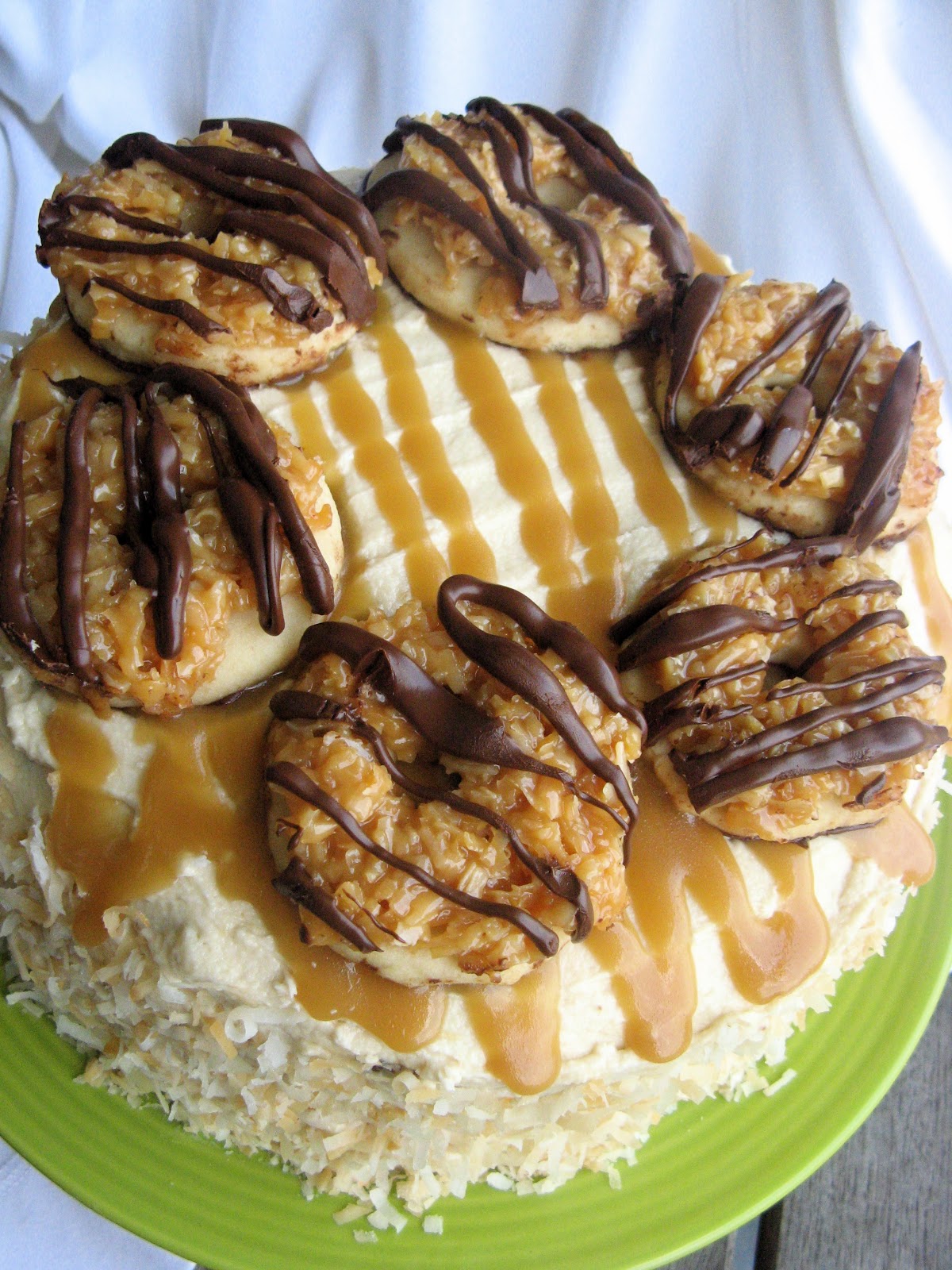 White Family Recipes: Samoa Girl Scout Cookie Layer Cake