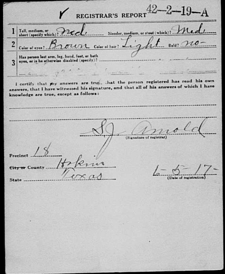 East Texas Genealogy: Hartwell Gaines Chisholm Marable World War 1 ...