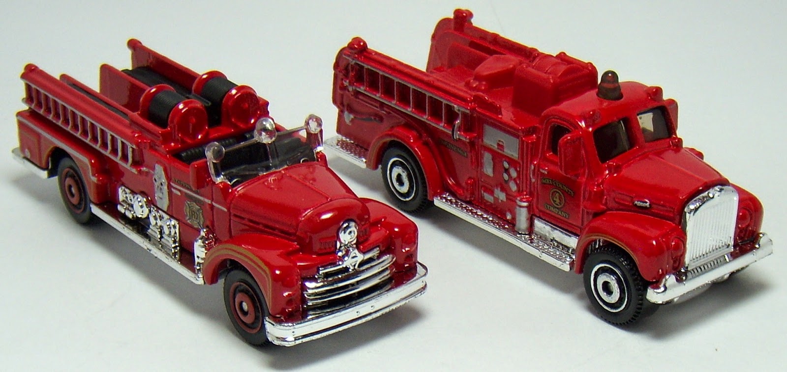 Matchbox 1963 Mack Model B Fire Engine and Seagrave Fire Truck