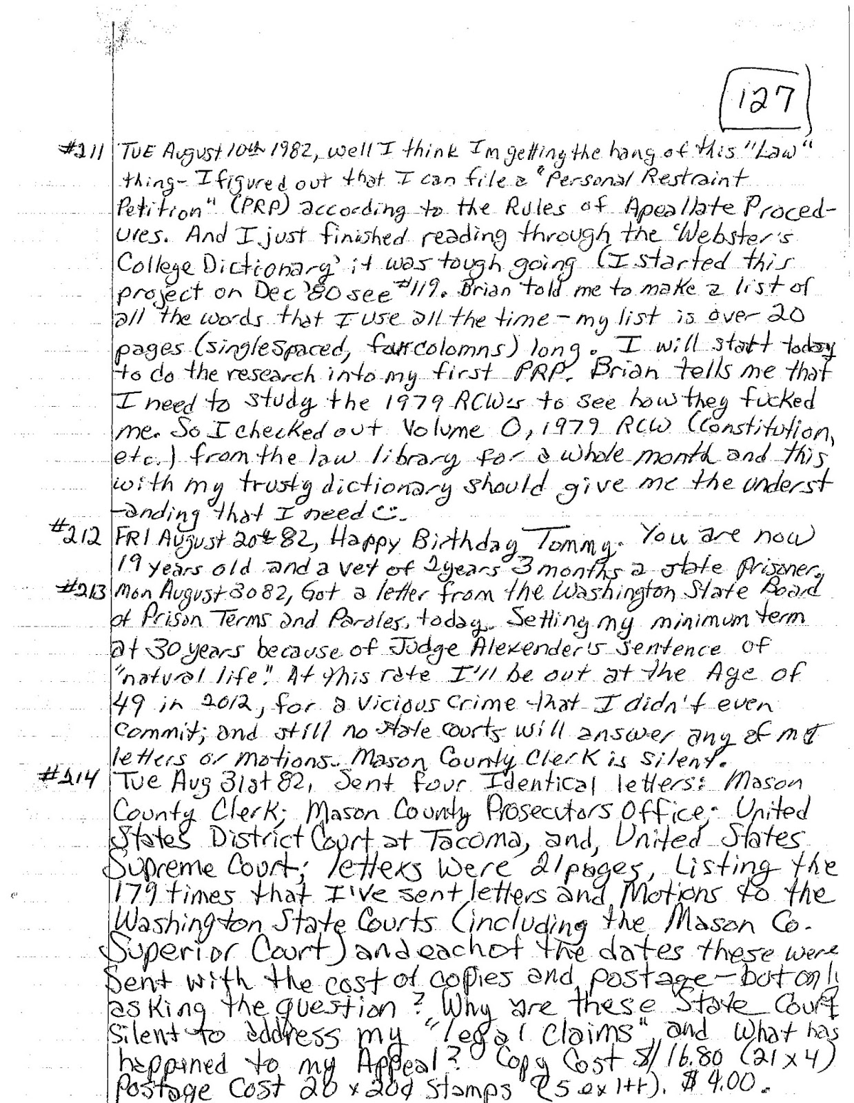 In Birdy's Eyes:: Handwritten 30 Year Daily Prison Log