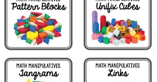 KinderTastic: Math Manipulatives Labels