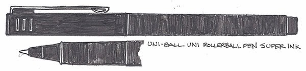 a pen a day: pen 139: uni-ball uni roller pen super ink