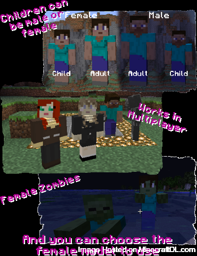 Sua Vida Minecraft: Female Gender Option Mod 1.2.5