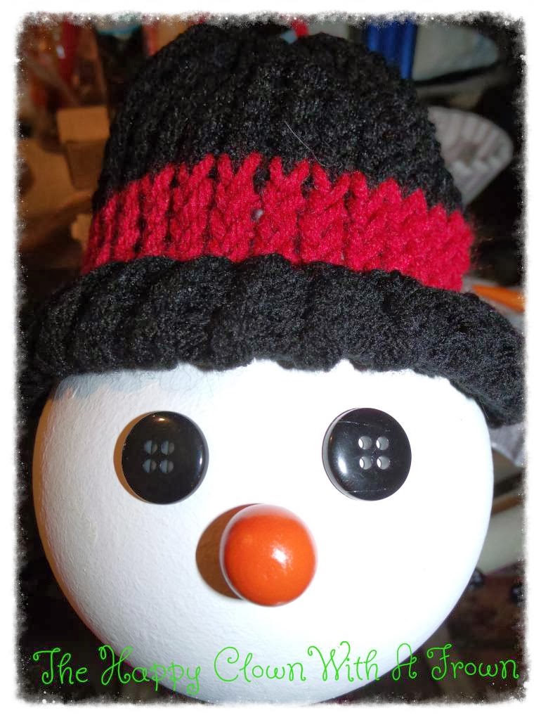 The Happy Clown With A Frown: Large Light Bulb Snowman Ornament