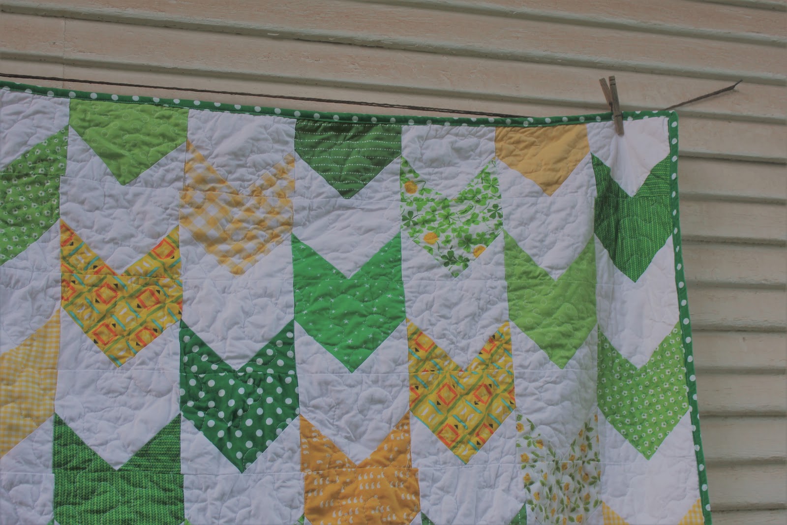 August quilt 1: green and yellow