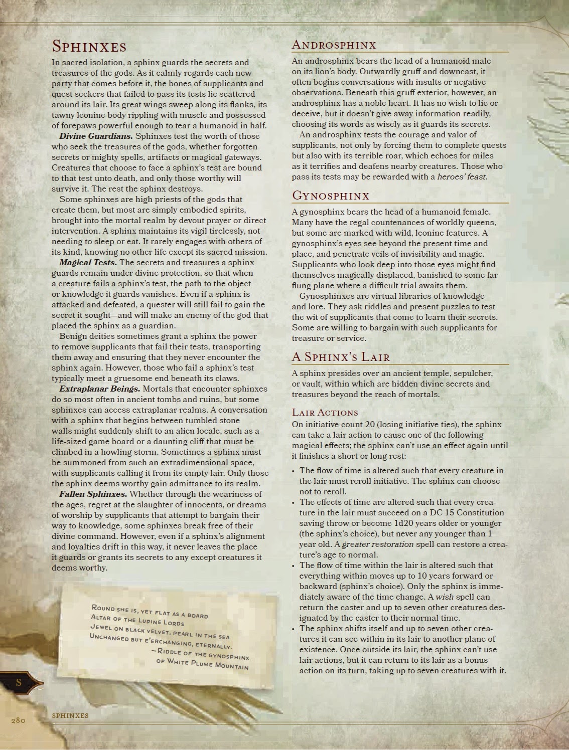 Confraria dos RPGs: Preview: Sphinx para D&D 5E